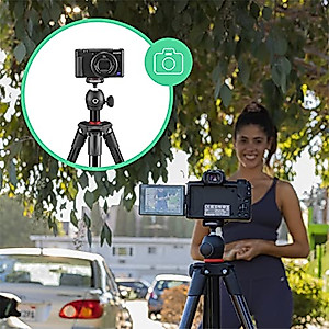 JOBY Compact Light Kit, Smartphone/Camera Tripod with Ball Head, Universal Smartphone Holder, Carrying Bag, for CSC, DSLR, Mirrorless Camera, Smartphone, Colour: Black, 1.5 Kg Capacity
