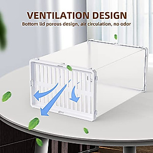 JONYJ 12 Pack Shoe Organizer, Clear Plastic Stackable Shoe Storage, Multifunctional Shoe Box, Universal Shoe Storage Boxes For Men and Women (Large)