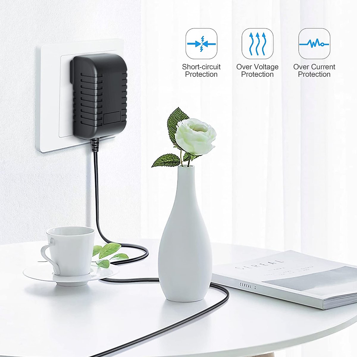 J-ZMQER AC-DC Adapter Compatible with Jadoo 4 Jadoo4TV Wireless Android WiFi XBMC Media Box