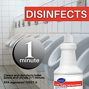 Diversey Crew 04578 Clinging Toilet Bowl Cleaner, 12 x 32 oz./946 mL Squeeze Bottles (Pack of 12)