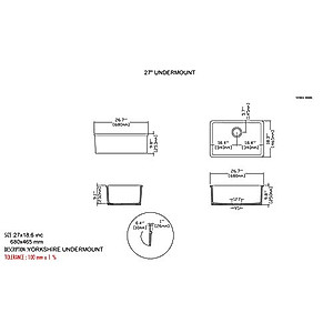 Empire Industries AMYU27 Yorkshire Undermount Kitchen Sink, White