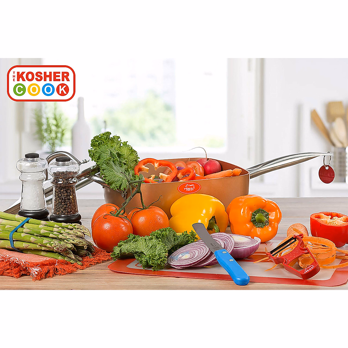 Paring Knife 3-Piece Set - 2 inches - Sharp Kitchen Knife - Ergonomic Handle, Pointed Tip - Color Coded Kitchen Tools by The Kosher Cook