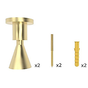 Gold Hooks for Wall Set of 2 – Decorative Wall Hooks Brass Metal – Modern Entryway Hooks – Bathroom Towel Hooks - Hanging Simple Wall Mounted Coat Hook