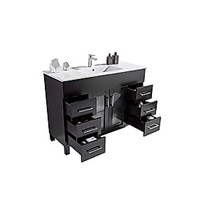 Laviva Nova 48 - Espresso Cabinet Ceramic Basin Countertop