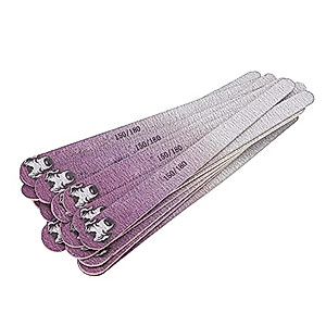 20pcs 150/180 Grit Nail Files, Professional Double Sided Emery Boards Nail Buffering File Manicure Tool for Home Salon (Purple)