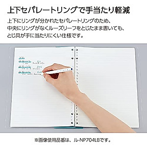 Kokuyo Campus Refillable Notebook, B5 2x2 Slim Ring Binder Notebook with Customizable Title Page, 40 Sheets Capacity. Suitable for 26 Holes Loose Leaf Paper, Pink (RU-NP704P)