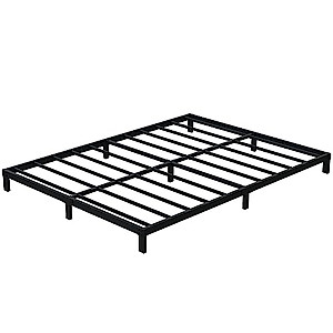 EMODA 6 Inch California King Bed Frames Heavy Duty Metal Cal King Platform with Steel Slats Support, No Box Spring Needed, Noise Free, Black