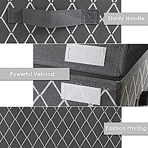 VERONLY 2 Pack Toy Box Chest Organizer Bins for Boys Girls, Kids Large Fabric Collapsible Storage Basket Container with Flip-Top Lid & Handles for Clothes,Blanket,Nursery,Playroom,Bedroom