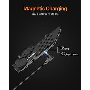TOUGHSOUL Tactical Flashlight Green Red Laser Sight Combo, 1450 Lumen Picatinny Rail MLOK Mounted Rechargeable Rifle Flashlight (Green Laser)