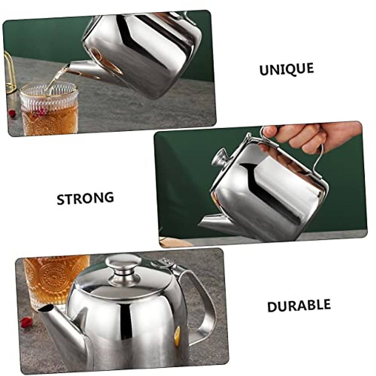 NOLITOY 1pc ounce teapot coffee pot for camping metal stock tank stainless steel water jug vinegar serving bottle bacon grease container stovetop kettles Heating Teakettle Strainer Kettle