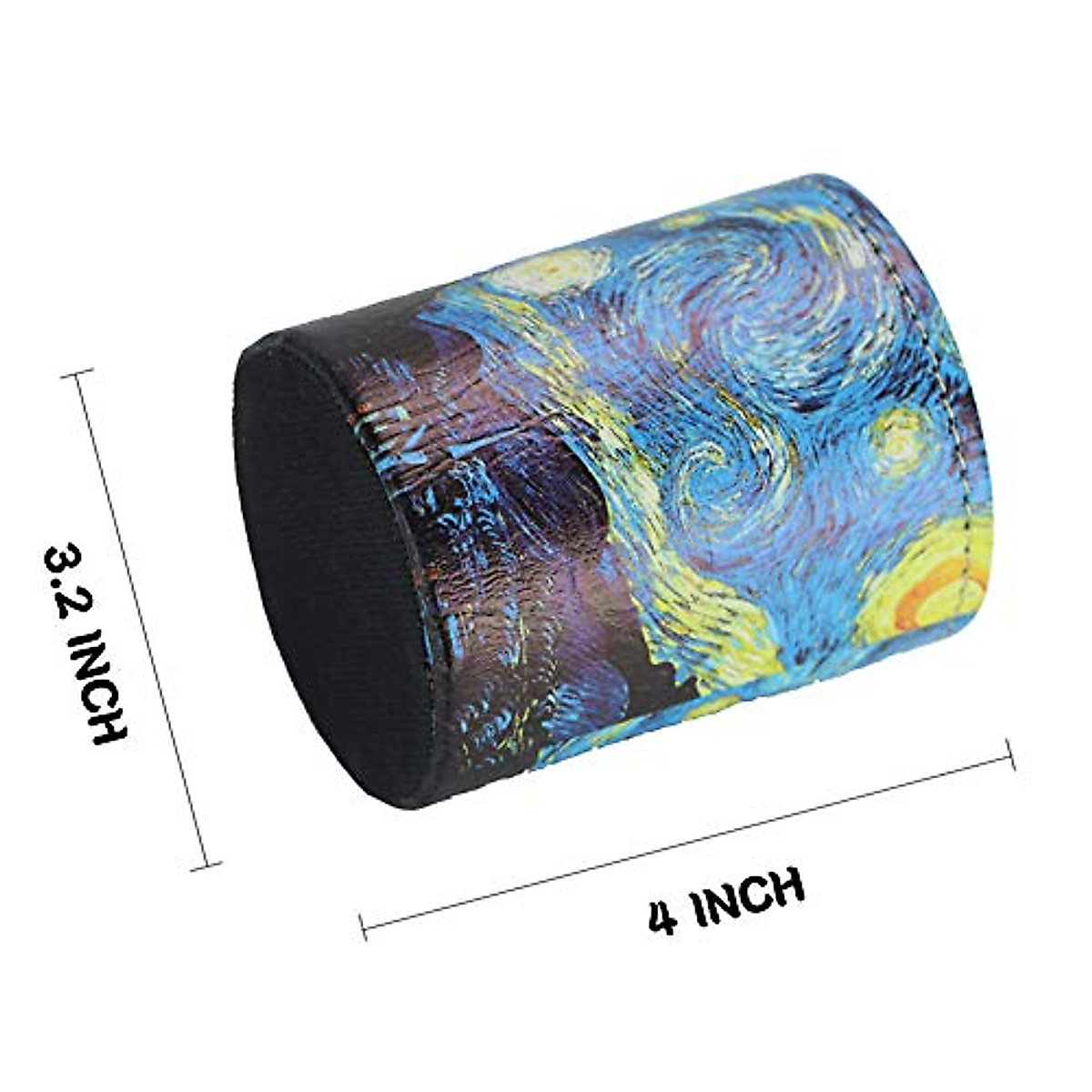 lizimandu PU Leather Pencil Pen Holder,Round Pencil Cup Stationery Desk Organizer Control Storage Box for Home Office Bedroom(1 Pack,1-Starry Sky)