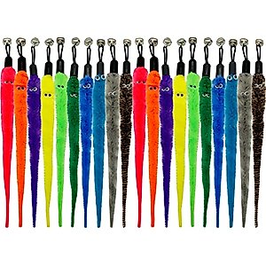 CATENESS Cat Worm Toy Refills Cat Wand Replacement Worms, 20 PCS Worms Cat Toy Refills, Cat Wand Attachments Worm for Cat Toys