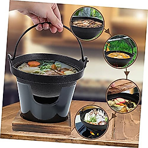 UPKOCH 1 Set Pot Outdoor Cookware Japanese Style Pot Iron Stock Pot Nabemono Hot Pot Hanging Stewpan for Hone Non-stick Pot Outdoor Saucepan Grey Korean Wood Non Stick Pan Cast Iron Pot
