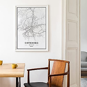 Dear Mapper Goteborg Sweden View Abstract Road Modern Map Art Minimalist Painting Black and White Canvas Line Art Print Poster Art Print Poster Home Decor (Set of 3 Unframed) (16x24inch)