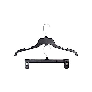 Hangon Combo Set Recycled Plastic Shirt & Pants Hangers, 17 Inch & 12 Inch, Black, 10 Pack