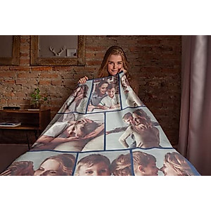 TinyName Personalized Gifts for Mom, Custom Blankets with Photos Text Customized Flannel Picture Blanket for Mom Grandma Christmas Mother Day Birthday Gifts