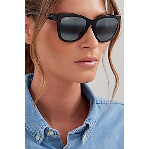 Maui Jim Women's Anuenue Polarized Square Sunglasses, Translucent Grey/Neutral Grey, Medium