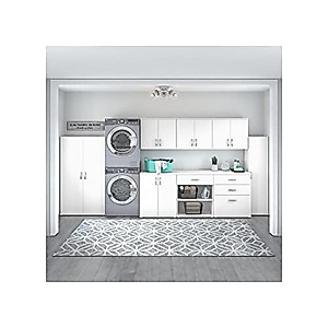 Bush Business Furniture Universal Laundry Room Storage Cabinet with Doors and Shelves in White