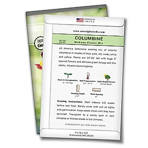 Sow Right Seeds - McKana Giants Columbine Flower Seeds for Planting - Beautiful Flowers to Plant in Your Home Pollinator Garden - Non-GMO Heirloom Seeds - Multicolor Perennial - Great Gardening Gift