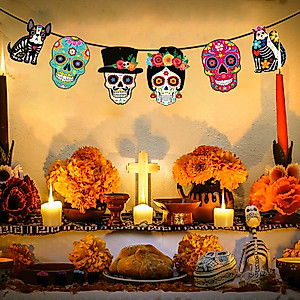 Dia De Los Muertos Decor Day of The Dead Decorations Dia De Los Muertos Sign Day of The Dead Decor Sugar Skull Cutouts Halloween Party Supplies, Set of 25