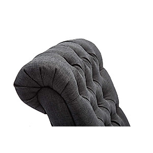 Yongqiang Upholstered Accent Chair for Bedroom Living Room Chairs Armless Slipper Chair with Wood Legs Gray Fabric