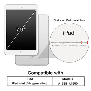 JETech Case for iPad Mini 4, Smart Cover with Auto Sleep/Wake (Black)