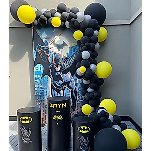 ZFUNBO Black Balloons Different Sizes 95 PCS 18"+12"+10"+5" Matte Black Latex Balloons Black Balloons Garland Kit with Garland Strip for Baby Shower Wedding Halloween Birthday Party Decoration