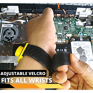 Safe ESD Anti Static Wrist Strap Band Long Earthing Wristband Grounding Bracelet for ESD Mat Computer PC Building Electronics Repair Ground wire cord with Metal Alligator Clip By DREMINOVA