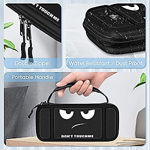 Fintie Carrying Case for Nintendo Switch Lite 2019, [Shockproof] Hard Shell Protective Cover Travel Bag w/15 Game Card & 2 Micro SD Card Slots for Switch Lite Console & Accessories, Dont Touch