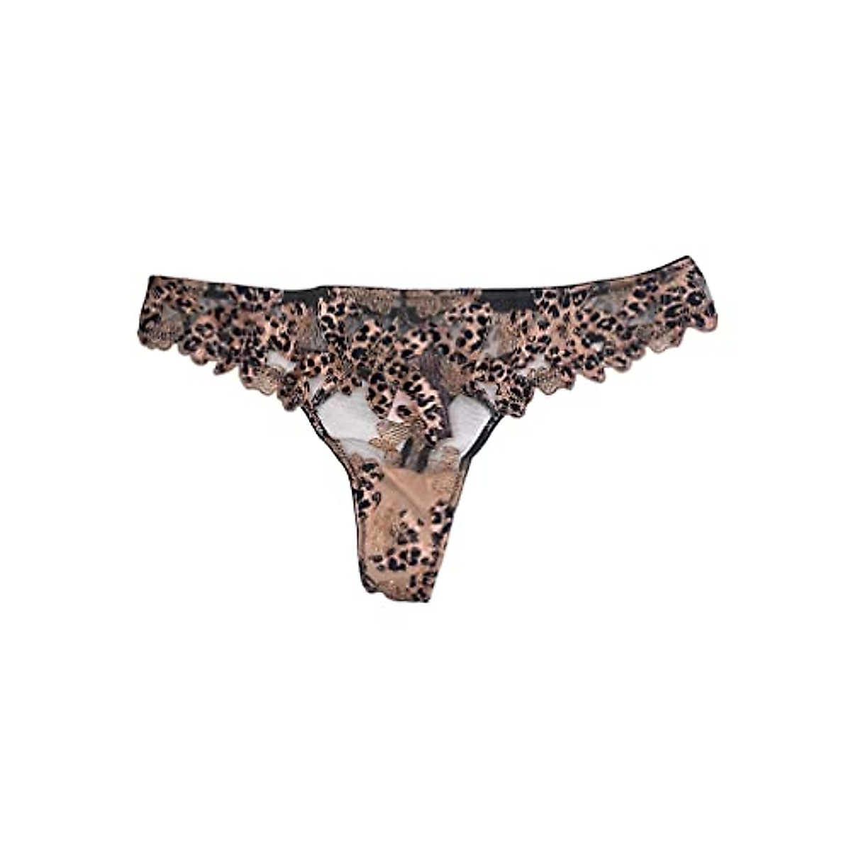 Victoria's Secret Dream Angels Floral Embroidered Thong Panty Color Leopard New (Medium)