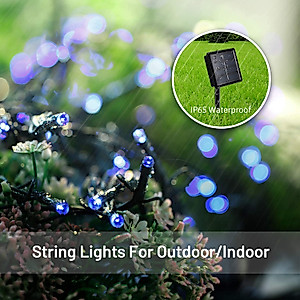 OxyLED Solar String Lights Outdoor Waterproof String Lights Solar Powered Decorative Fairy Lights for Garden Patio Wedding Party Christmas Tree Halloween (144 Ft, Blue)