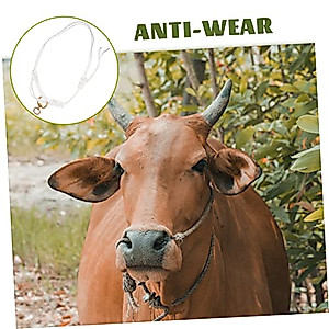 BESPORTBLE 4pcs Bull Bridle Cowboys Lanyard Adjustable Rope Halter frenos para caballos Calf Halter Poly Rope Iron White Cattle Supplies Safety Halter Portable Cattle Halter Simple Suspenders