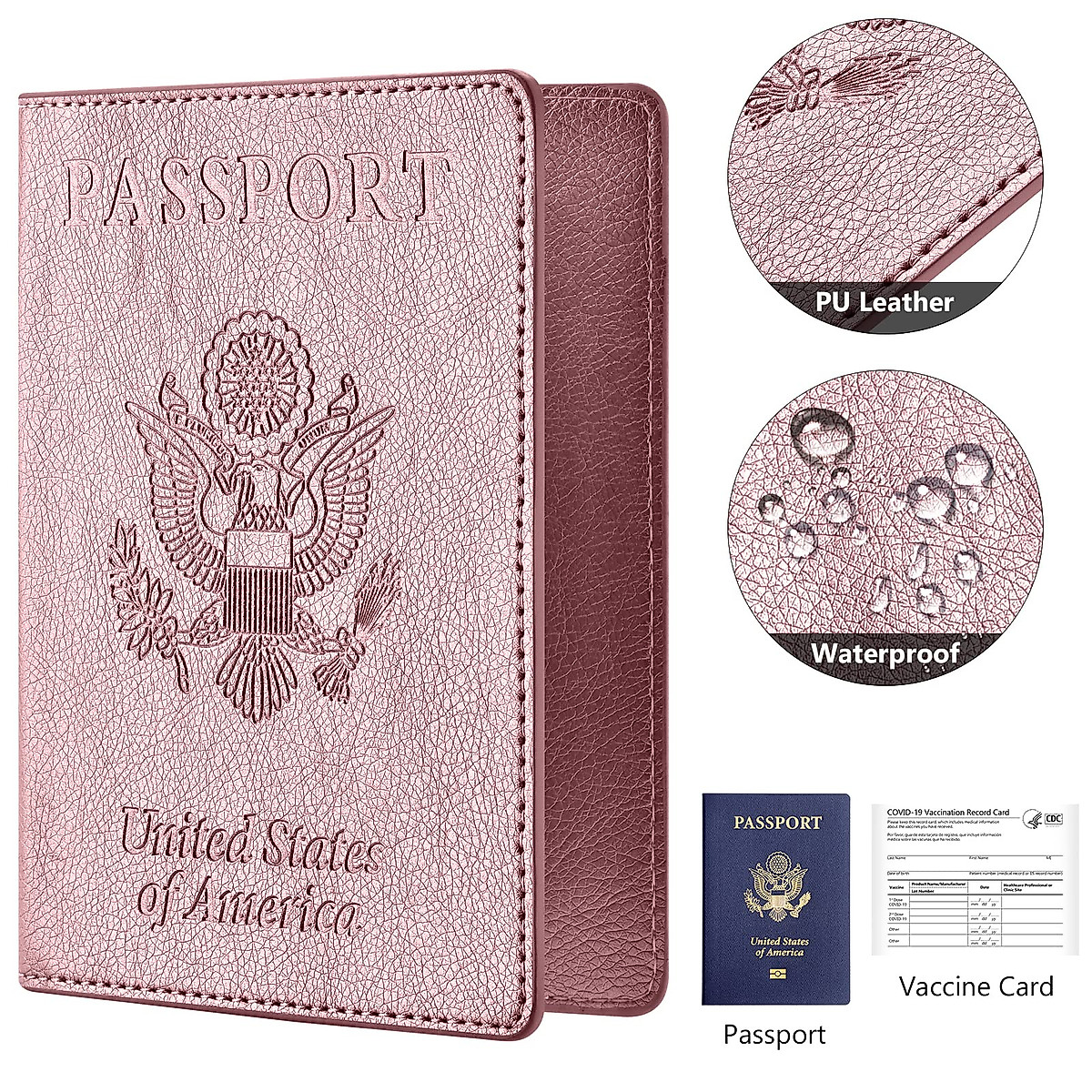 Eoehro 2Pack Passport Holder Wallet Cover Case, Travel Essentials for Women and Men