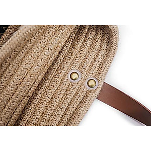 ZFRXZ Wall Hanging Basket - 6.3" x 7" Small Cotton Rope Baskets with Handle Storage Bins for Door Closet- Woven Basket Organizer for Flower Plants, Towels,Toys (Jute & Black)