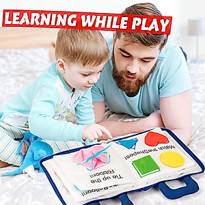 UNIH Quiet Book for Toddlers,Soft Activity Book Toddler Travel Toys Educational Montessori Busy Book for 1 2 3 Year Old Toddlers Boy Girl