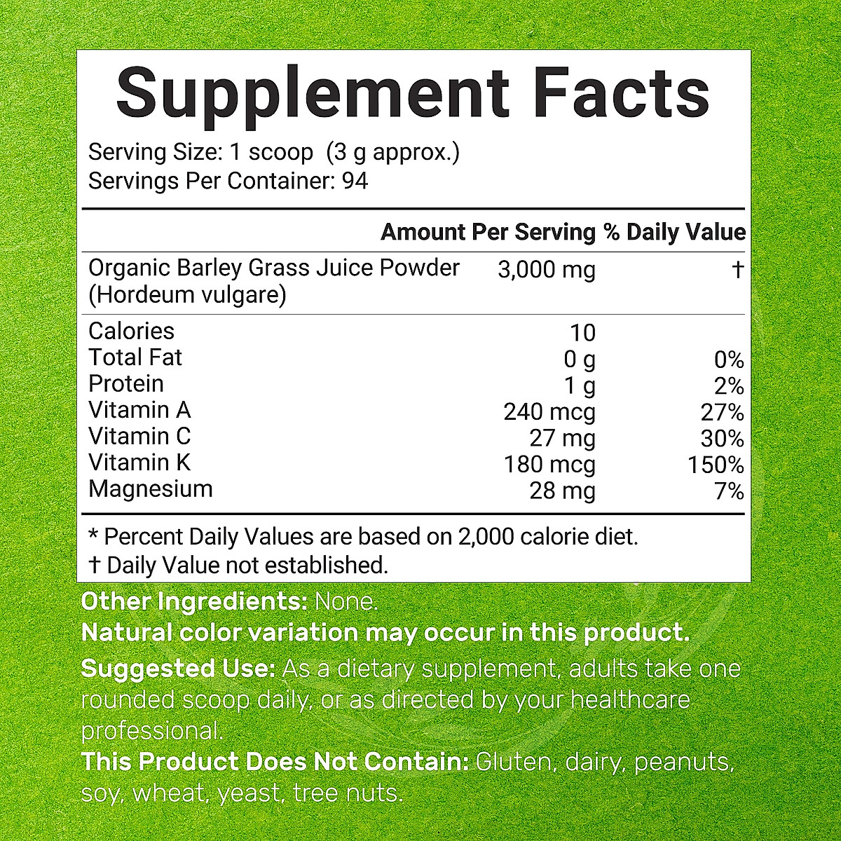 DEAL SUPPLEMENT Sustainably US Grown, Organic Barley Grass Juice Powder, 10oz – Raw Cold Pressed Source – Greens Superfood Booster – Retains Vitamins, Minerals, Antioxidants, & Chlorophyll – Non-GMO