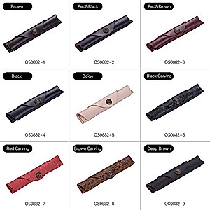 defen Leather Pen Case Fountain Handmade Sleeve Bag Pouch Protector for Single Pen Stylus Ballpoint 7 * 1.2''