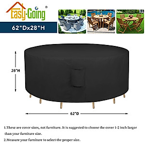 Easy-Going Rectangle Patio Furniture Cover Waterproof Outdoor Dining Table and Chair Cover Anti-UV Outside Sectional Sofa Set Covers (88"L x 58"W x 28"H, Grey)