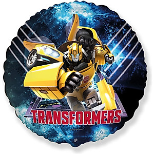 Bumblebee Transformer Party Balloon Decorations - Set Of 3 Transformers Balloons Featuring Bumble Bee For A Kids Birthday Centerpiece Bouquet Backdrop