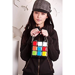 Women's Cute cube Shape Handbag Magic Shoulder Bag Clutch Bag, Colorful Purse (15cmX15cmX15cm)