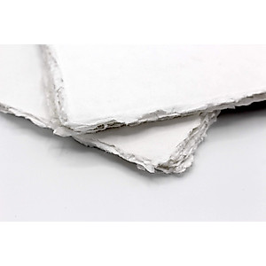 Shizen Design Watercolor Paper, 8.5 x 11 inch 200GSM Cotton Rag Paper Deckled Edge, Torn Paper, Handmade Paper Sheets for Drawing, Watercolor, Sketching