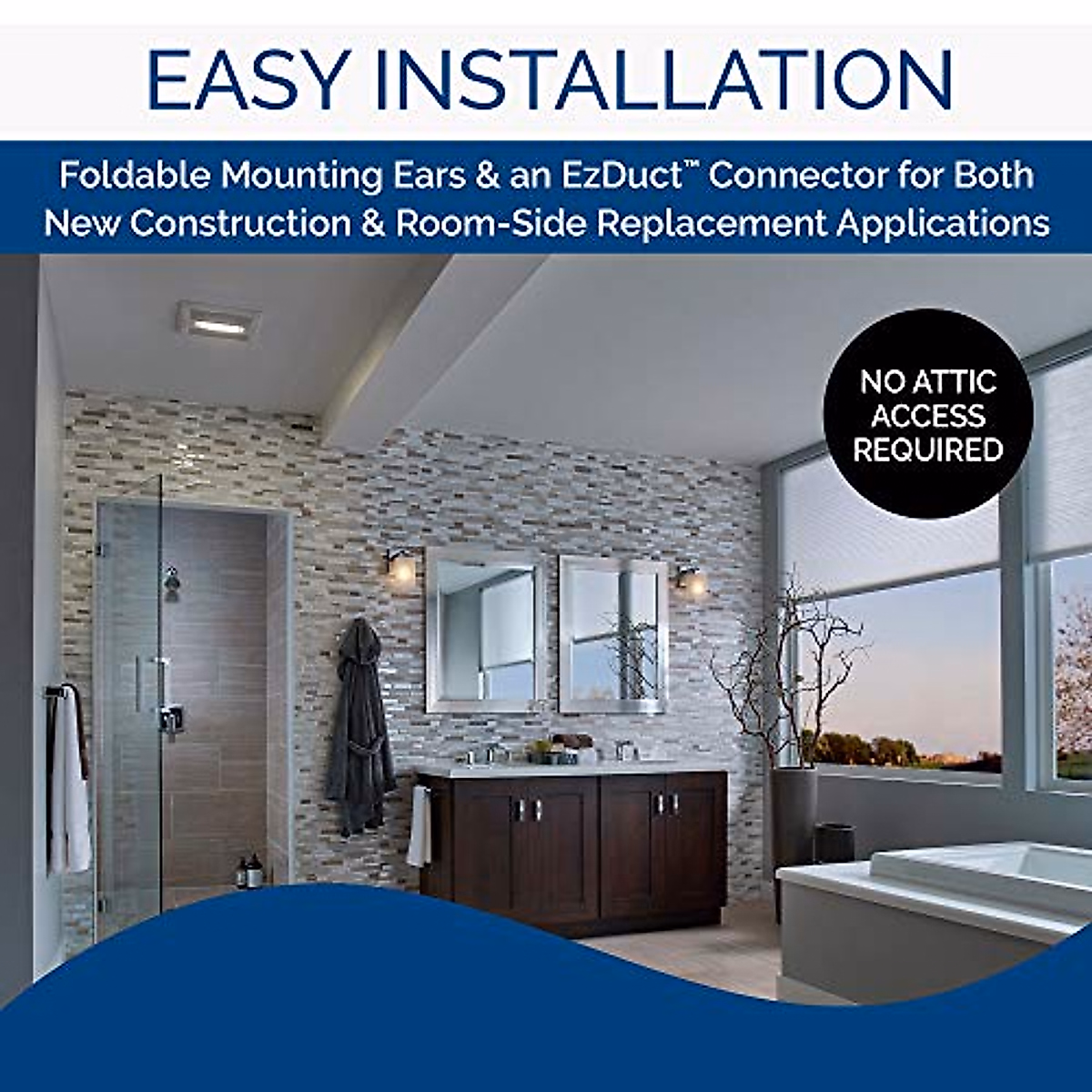 Broan-NuTone AE110L Ventilation Fan with LED Light and Roomside Installation, ENERGY STAR Certified, 110 CFM 1.0 Sones White