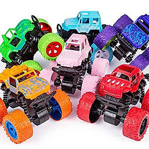 Monster Truck Toys for Kids Boys Girls Toddlers 3, 4, 5, 6, 7, 8 Years Old, Friction Powered Truck Toy Cars Vehicles, Sand Toys, Beach Toys, Sand Box Toy Gifts for Boys Girls Toddlers (6 Pack)