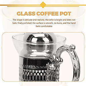 Heated Coffee Pot Turkish Kettle Water Jug Ceramic Tea Kettle Glass Pitcher Glass with Lid Afternoon Teapot European Style Coffee Pot Heatable Teapot Zinc Alloy Luxury