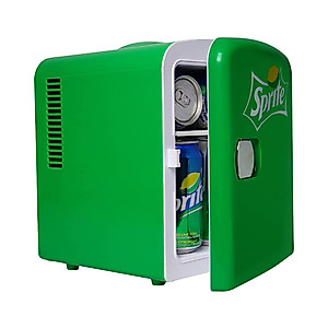 Coca-Cola Sprite 4L Portable Cooler/Warmer, Compact Personal Travel Fridge for Snacks Lunch Drinks Cosmetics, Includes 12V and AC Cords,Desk Accessory for Home Office Dorm Travel, Green