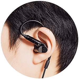 Audio-Technica ATH-IEX1 Hi-Res in-Ear Headphones, Black, Adjustable