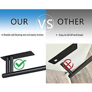 Paper Towel Holder Under Cabinet, Upgraded Version with Two Rods, Stainless Steel Paper Towel Holder Wall Mount, Self Adhesive or Drilling Under Counter Paper Towel Holder for Kitchen, Bathroom-Black