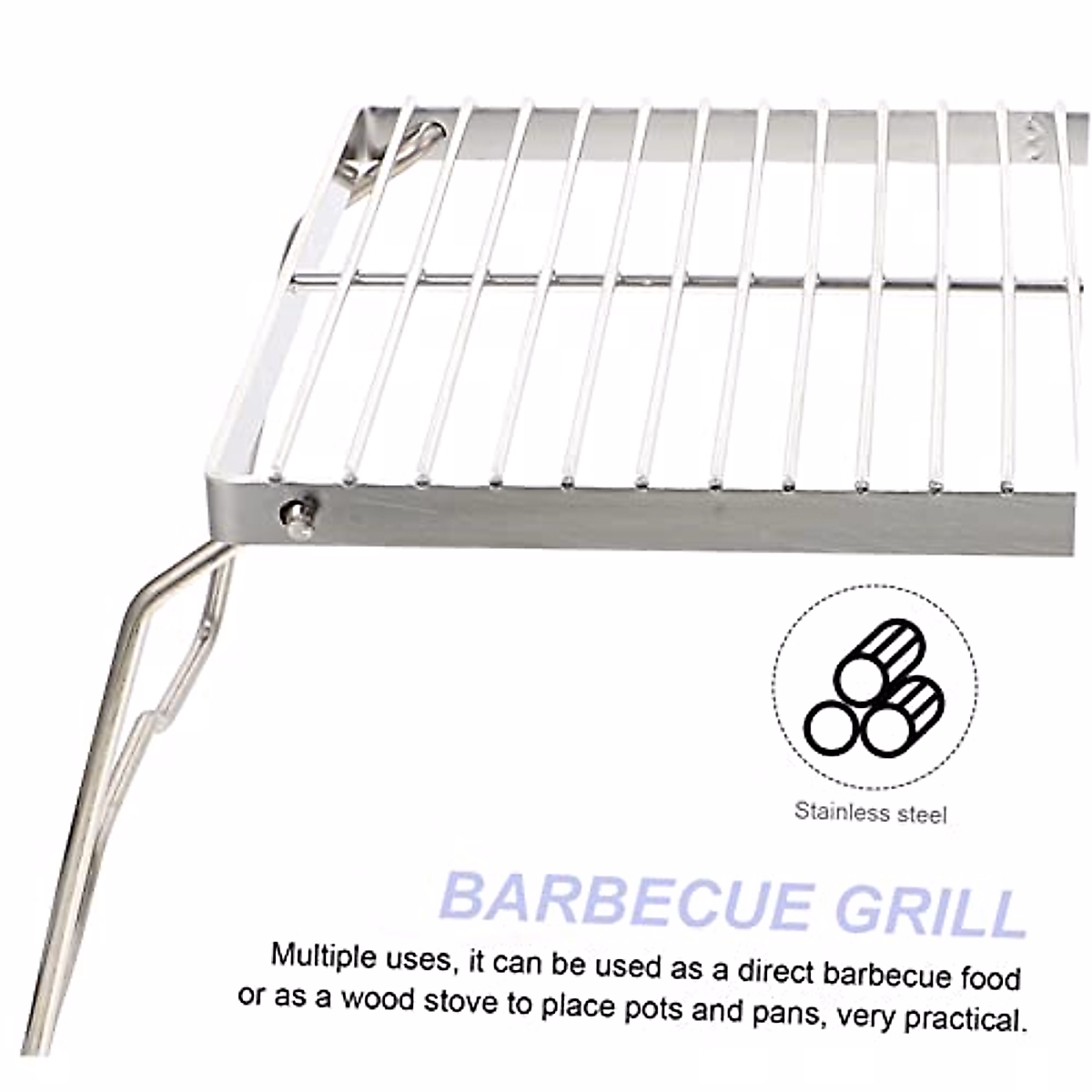 GANAZONO Grill Folding Bracket Fishing Grill Grate Metal Barbecue Grill Stainless Steel Grill Grate Folding Campfire Grill Barbecue Rack Portable Grills Collapsible Campfire Grill Burner