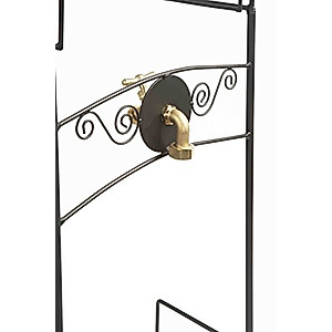 Liberty Garden 640 Carrington Decorative Metal Hose, Stand w/Bib, Black