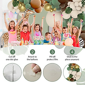 PERPAOL 148pcs Woodland Safari Jungle Wild One Balloon Garland Arch Kit Sage Green and Brown Sand white Balloons with Palm Leaves for Tropical Boho Birthday Party Supplies Baby Shower Decorations